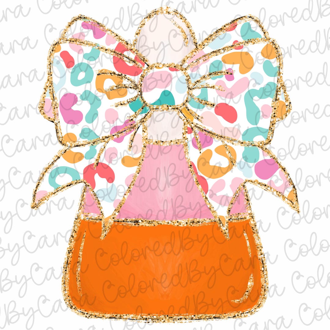 Preppy Leopard Coquette Candy Corn Gold Glitter Candy Corn Png Girls ...
