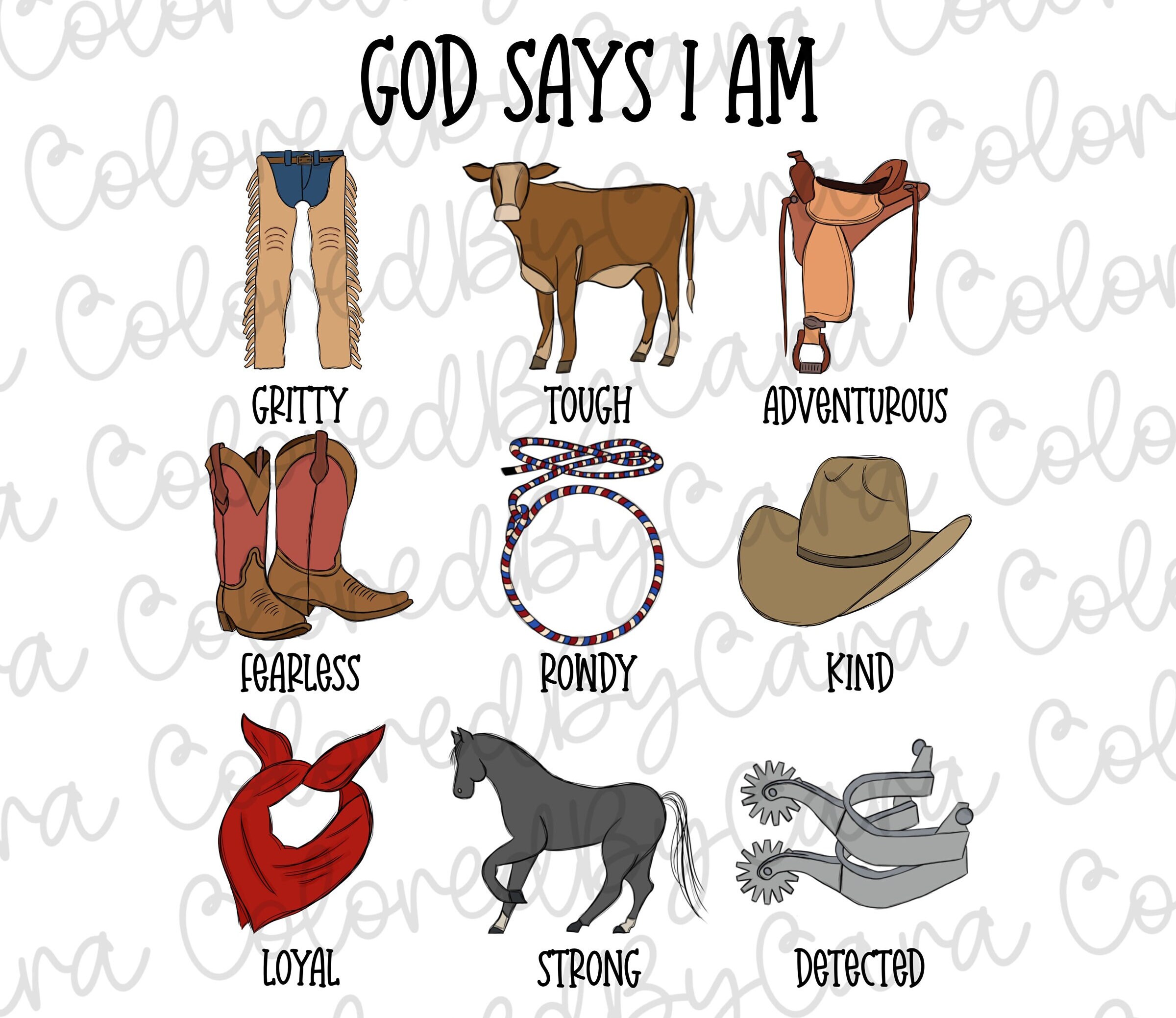 God Says I Am Cowboy and Cowgirl / Western Png/ Cowgirl Sublimation ...