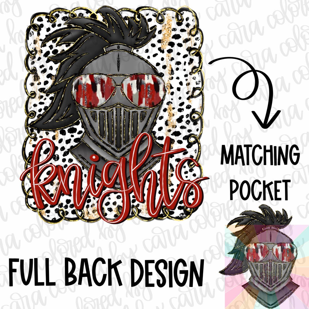 Knights Preppy Mascot Coquette Png Girls Preppy Knights Design Dtf Red ...