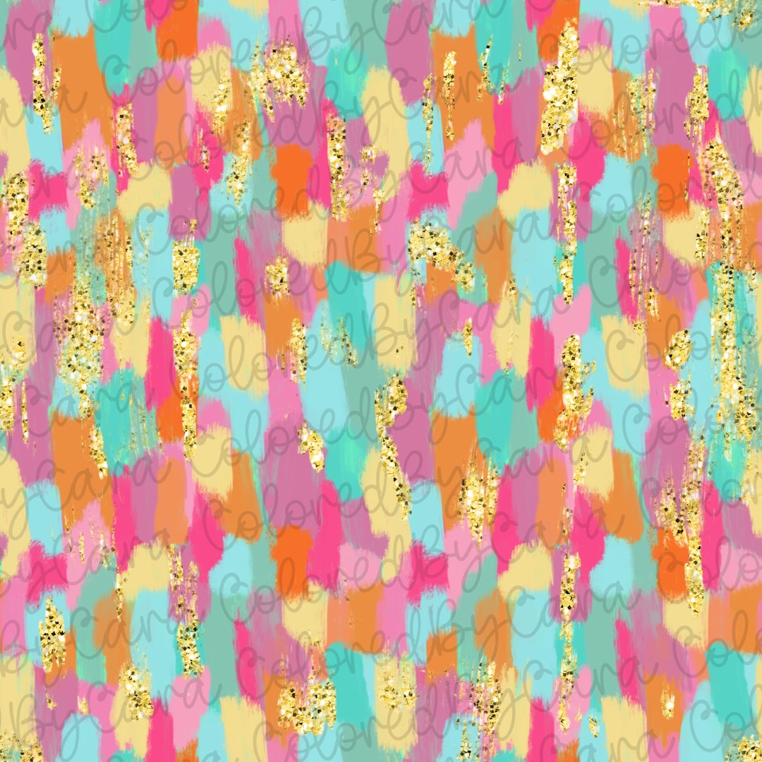 Colorful Brushstrokes Seamless Pattern/ Digital Paper/ Brush Strokes ...