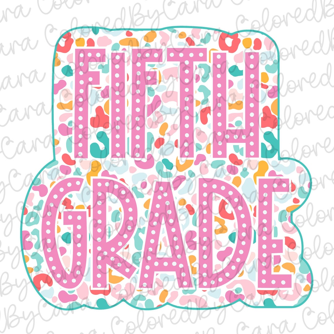 Fifth Grade PNG/ Back to School Png/ Elementary Png/ School Png/ School ...