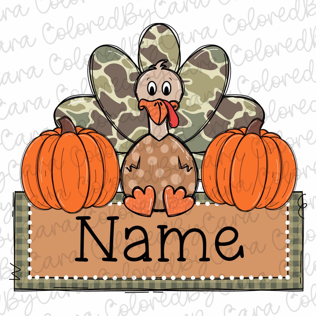 Camo Turkey Trio Png Fall Turkey Design Dtf Name Plate Personalized ...