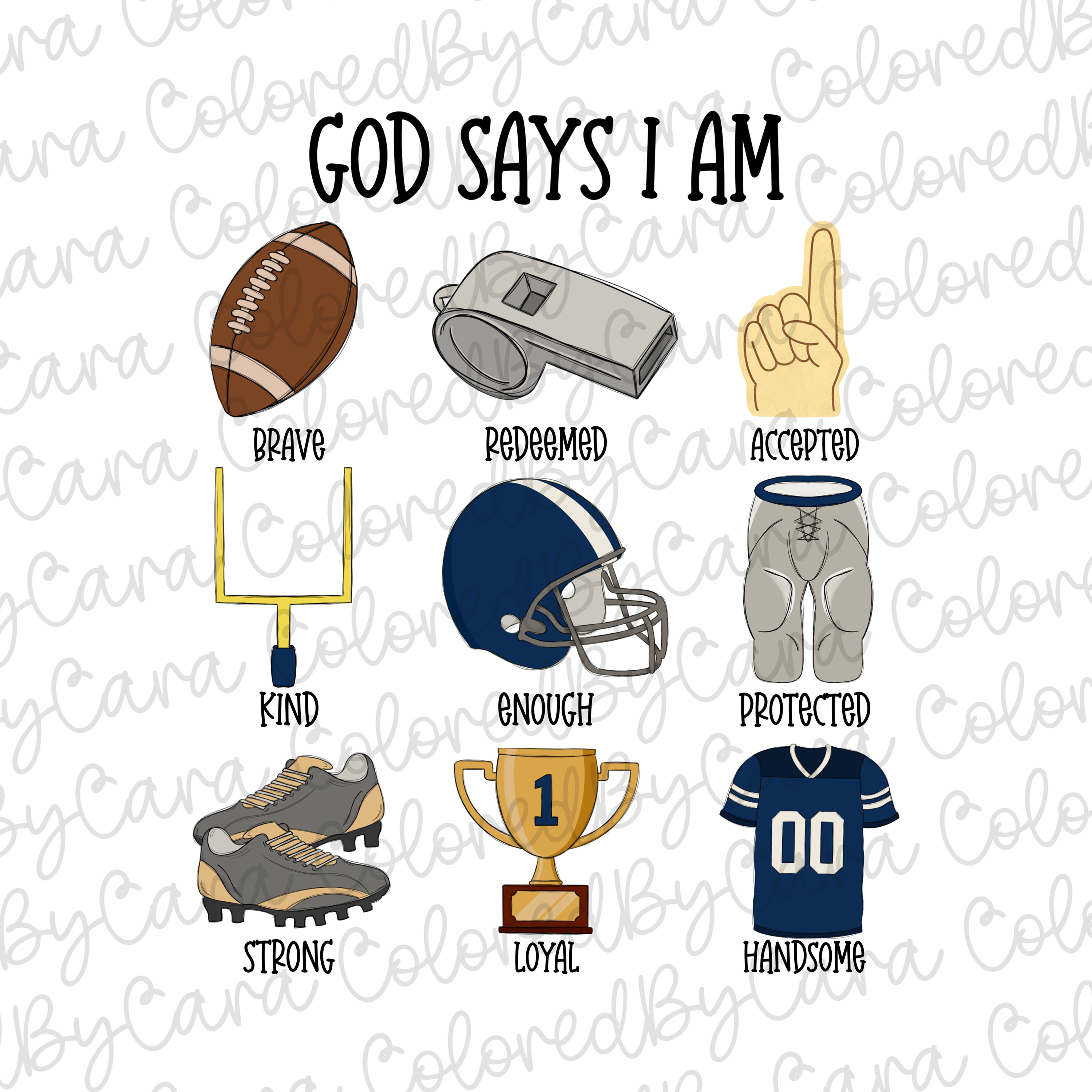 God Says I Am Football Png/ Youth Football Png/ Football - Etsy