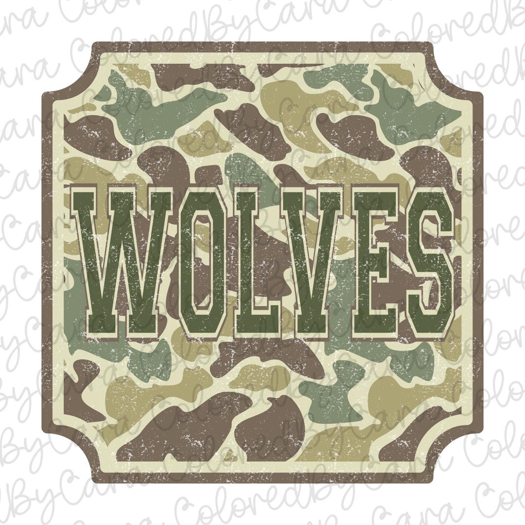 Wolves PNG/ Old Camo Boy Back to School Png/ Elementary Png/ Mascot Png ...