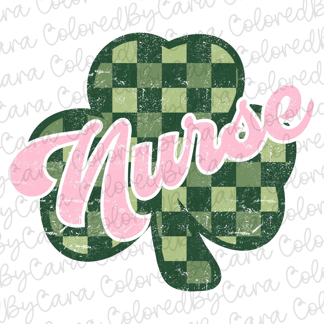 Nurse Saint Patrick’s Day Png/ Retro Nurse St Pattys Day/ Shamrock Png ...