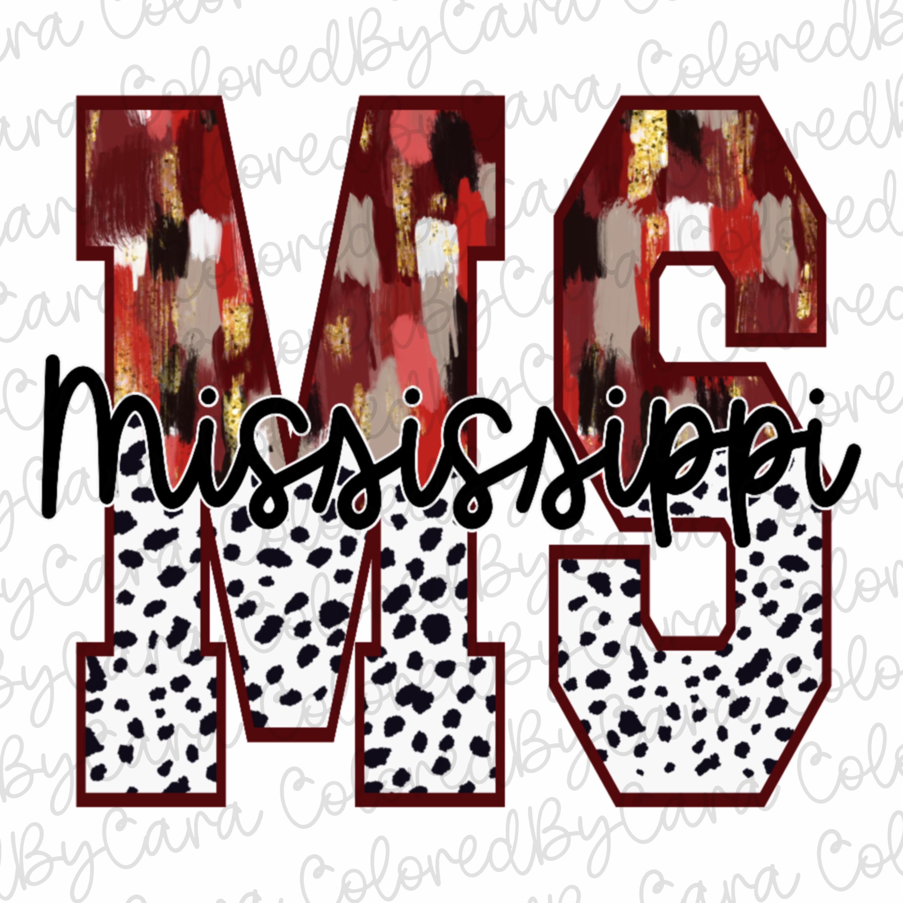 Mississippi Png/ Ms Png/ Brushstrokes/ Dalmatian/ Preppy State Designs ...