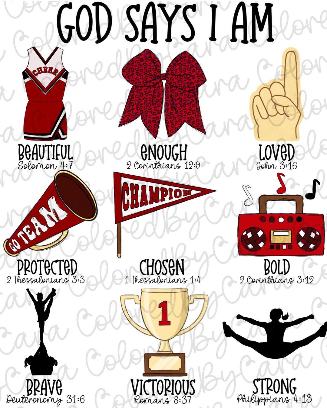 God Says I Am Cheerleader Png/ Competitive Cheerleader Png/ Cheer Png ...