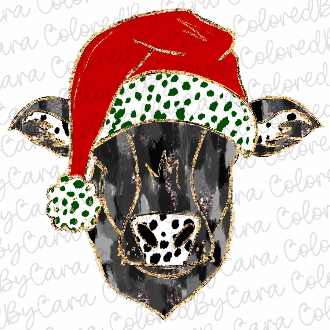 Colorful Coquette Glitter Cow Png Girls Brushstroke Mooey Christmas ...