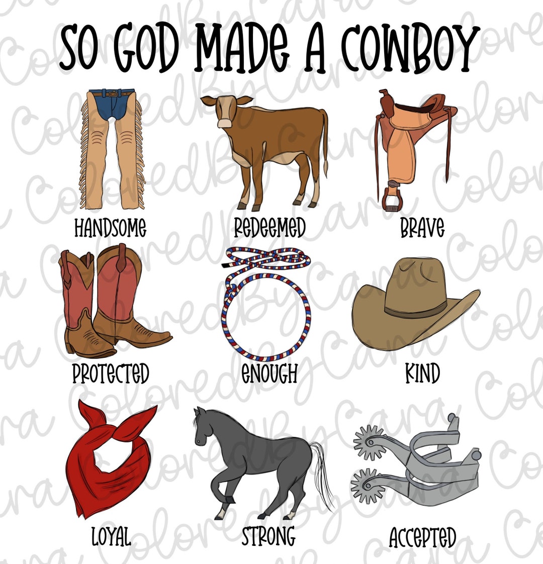 God Made a Cowboy Png/ Cowboy Png/ Youth Western Png/ Cowboy ...