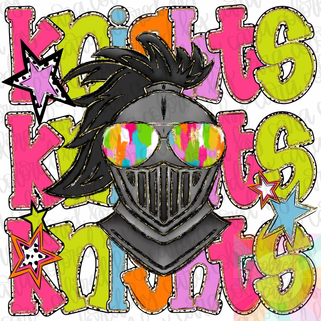 Preppy Neon Knights Preppy Mascot Coquette Png Girls Preppy Knights Dtf ...