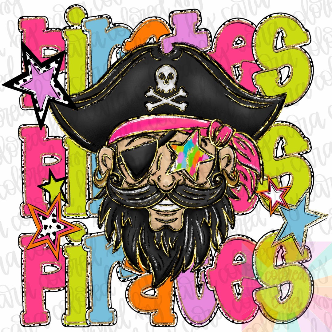 Pirates Preppy Neon Mascot Coquette Png Girls Preppy Pirate Design Dtf ...
