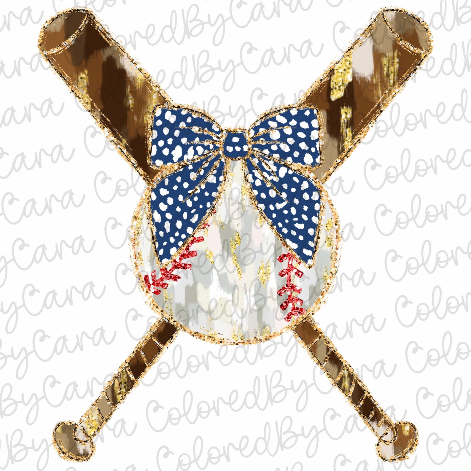 Coquette Gold Glitter Baseball Bat Png Girls Baseball Design Dtf Girls ...