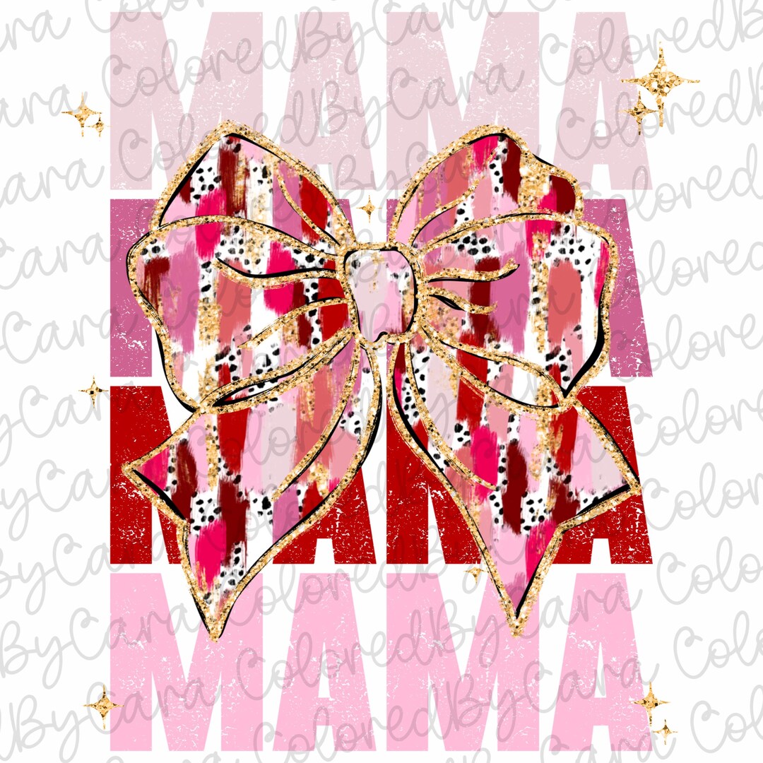 Coquette Mama Gold Glitter Png Coquette Valentines Png Colorful ...