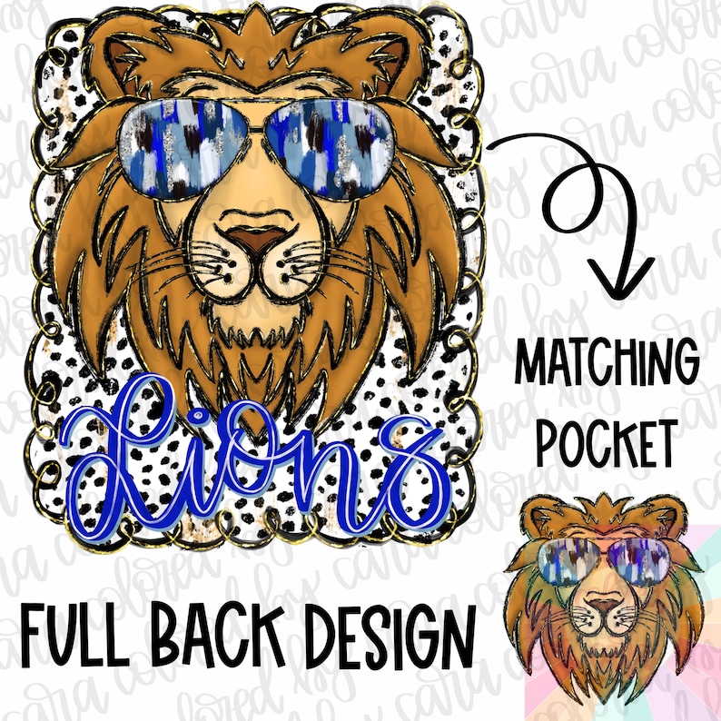 Lions Preppy Mascot Coquette Png Girls Preppy Lions Design Dtf Blue and ...