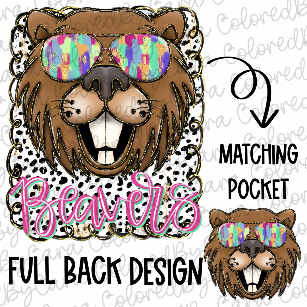 Beavers Preppy Neon Mascot Coquette Png Girls Preppy Beavers Design Dtf ...