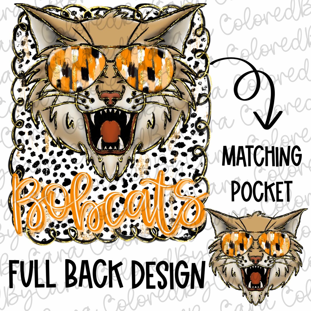 Bobcats Preppy Mascot Coquette Png Girls Preppy Bobcats Design Dtf Orange and Black Bobcats Png ...