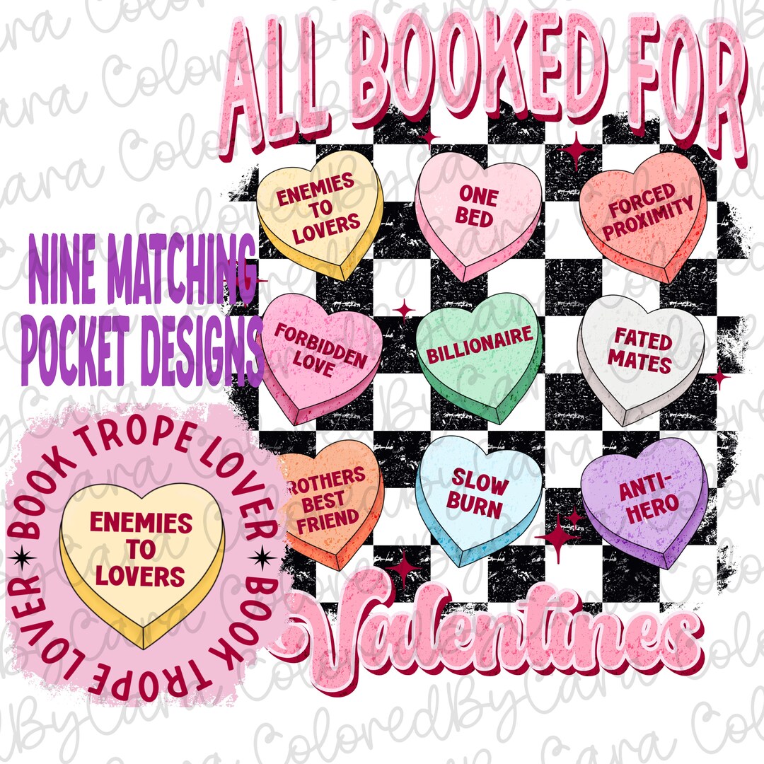 Valentines Png/ Bookish Valentine Sublimation Design/ Dtf Book Png ...