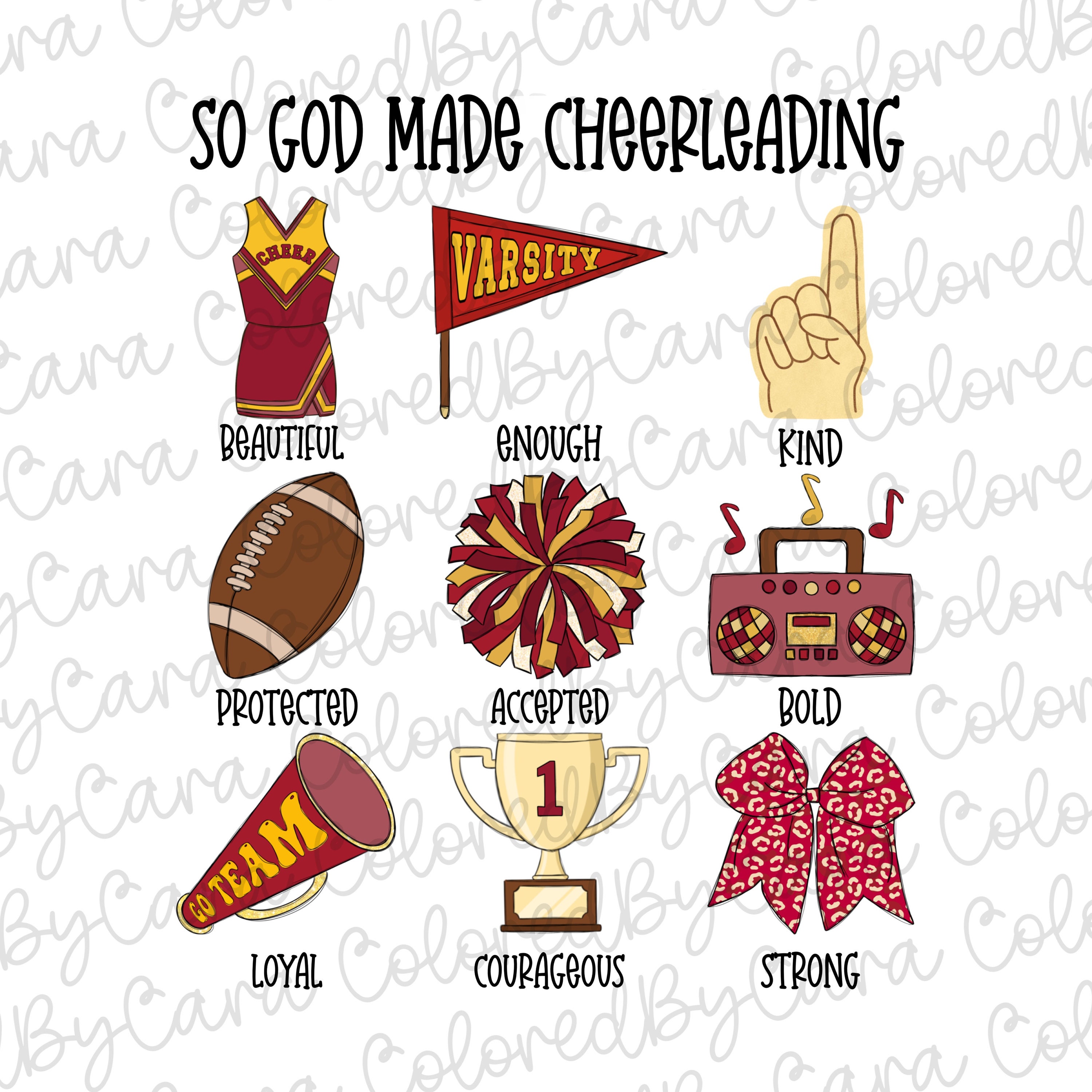 God Says I Am Cheerleader Png/ Cheerleader Png/ Red Cheer Png/ - Etsy
