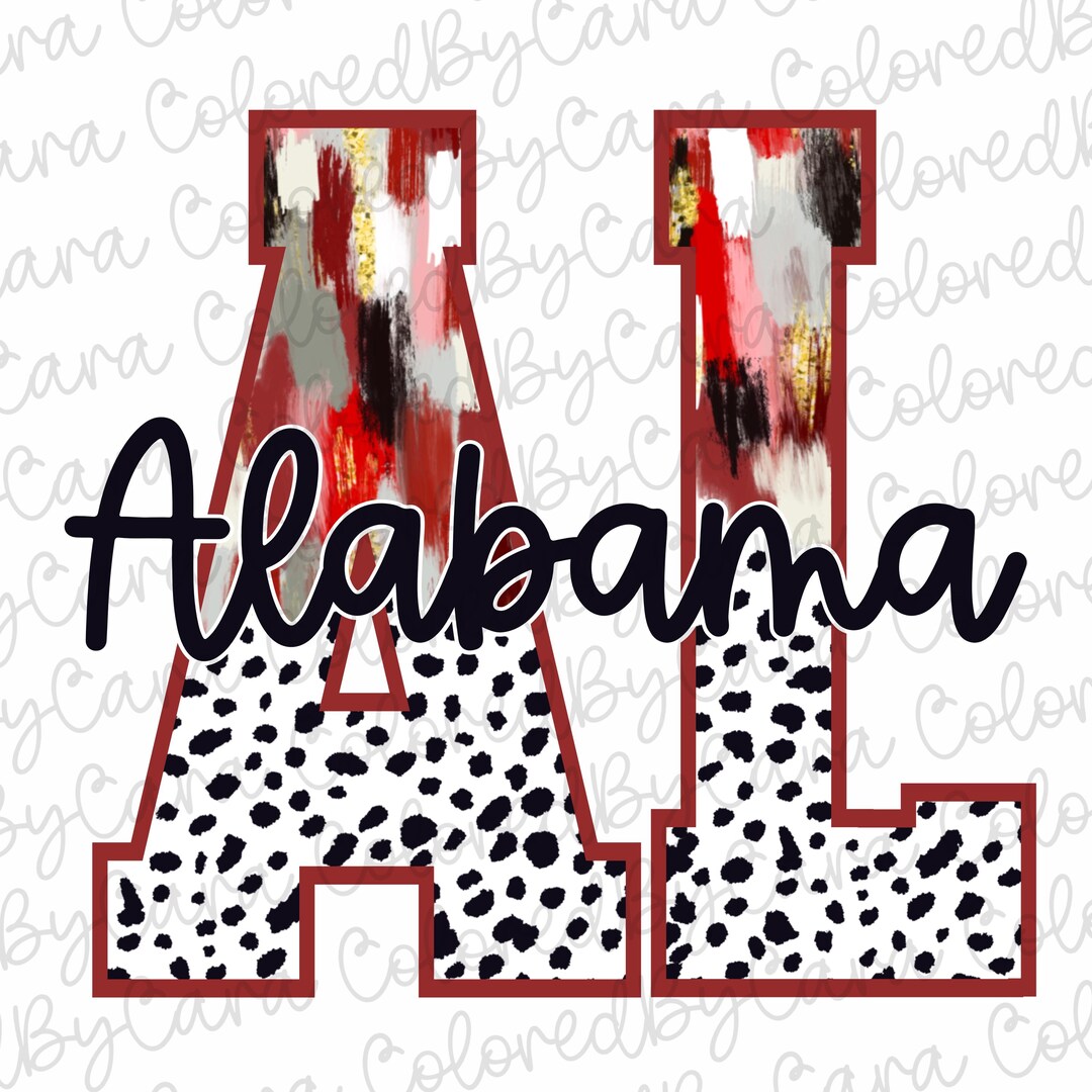 Alabama Png/ AL Png/ Brushstrokes/ Dalmatian/ Preppy State Designs/ Red ...