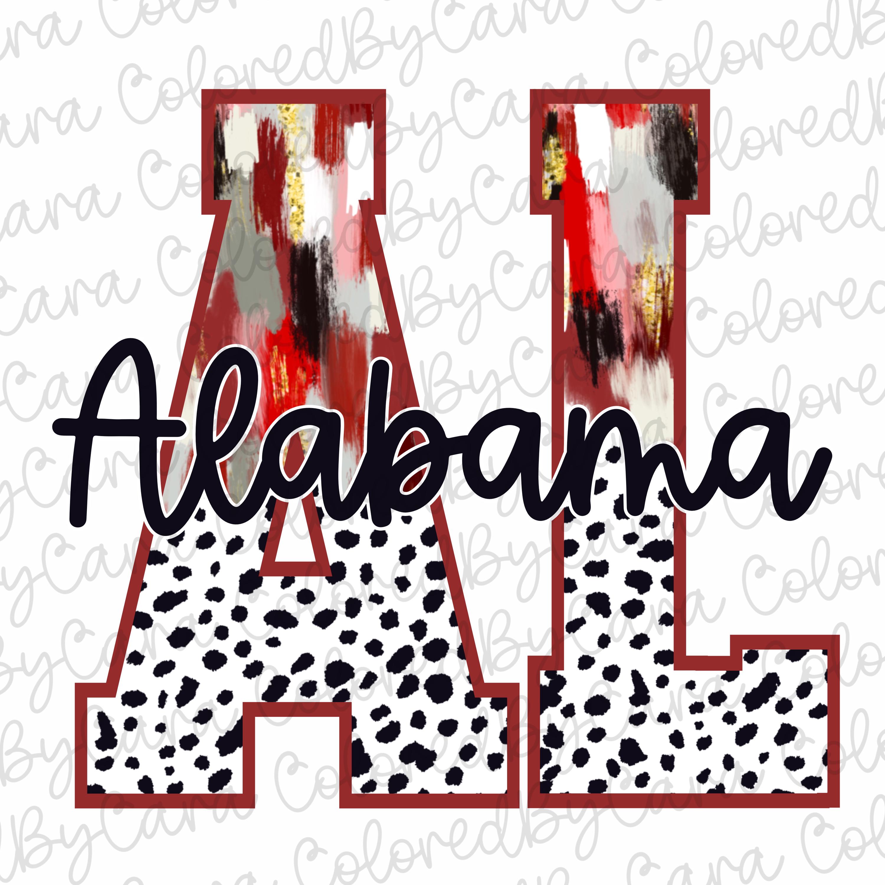 Alabama Png/ AL Png/ Brushstrokes/ Dalmatian/ Preppy State Designs/ Red ...