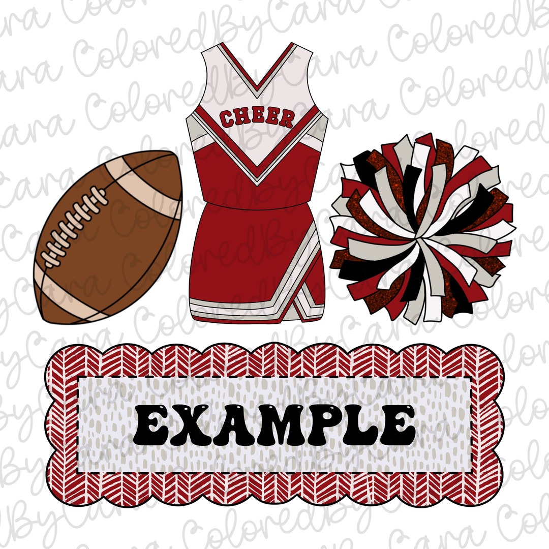 Cheer Png Cheerleader Design Girls Cheer Trio Nameplate Crimson and ...