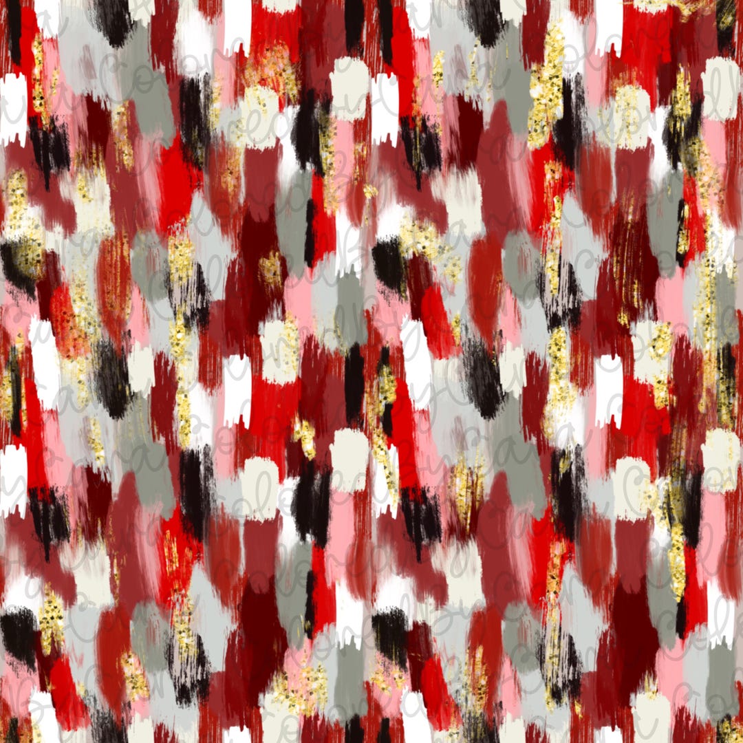 Red Brushstrokes Seamless Pattern/ Digital Paper/ Brush Strokes ...