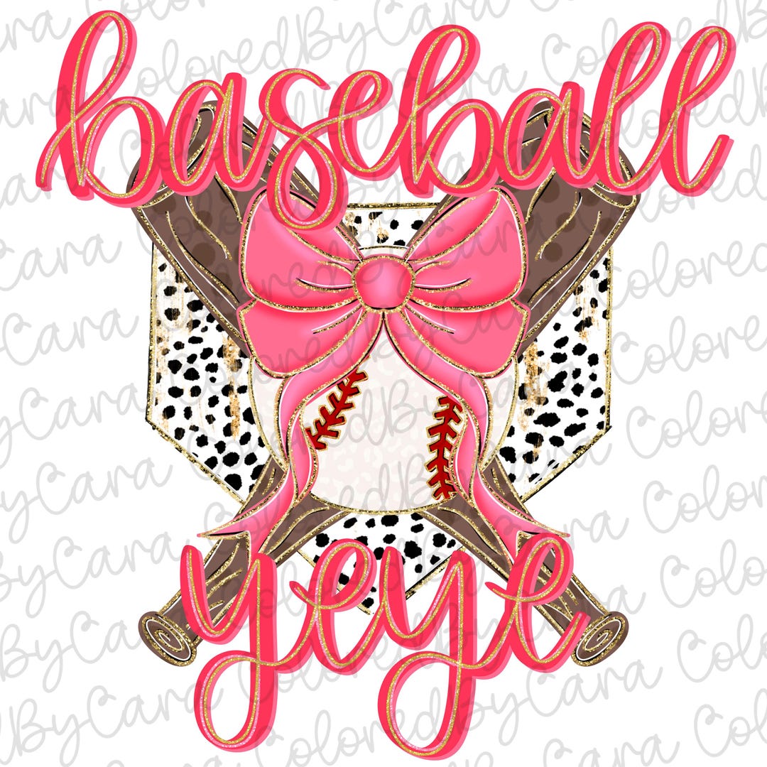 Preppy Pink Baseball Yeye Png Coquette Baseball Yeye Baseball Design ...