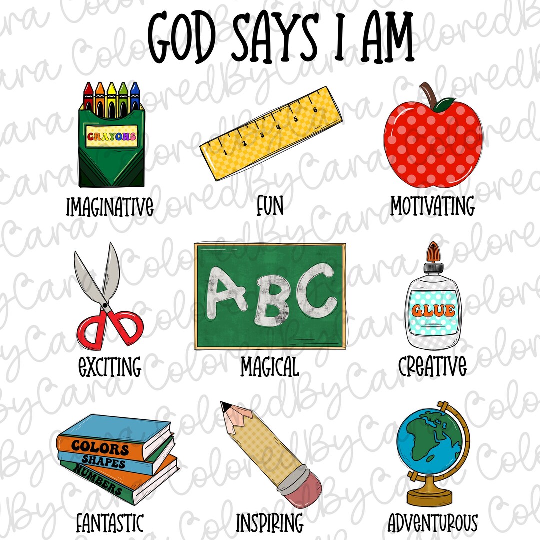 God Says I Am Kindergarten PNG/ Back to School Png/ Pre-k Png/ School ...