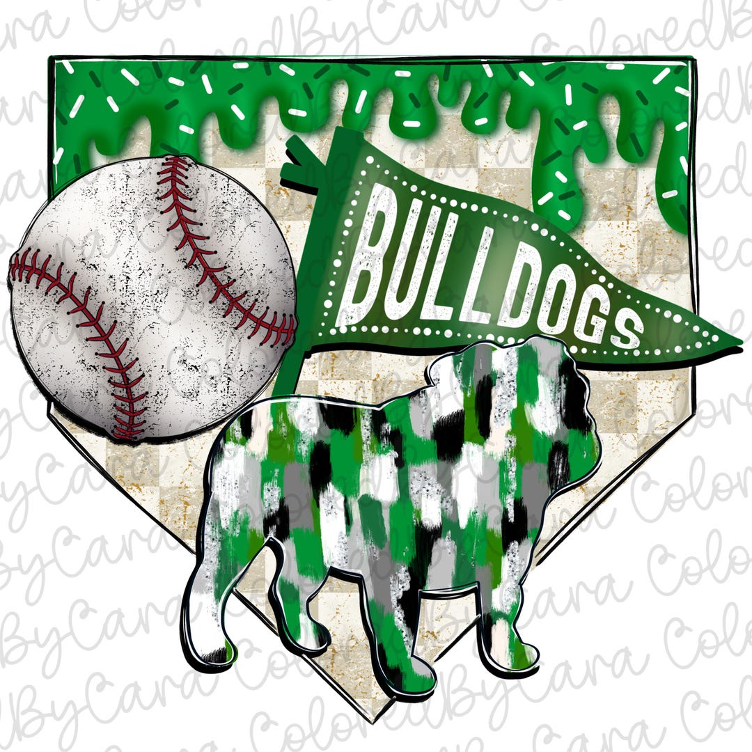 Bulldogs Baseball Boys Baseball Drip Baseball Design Dtf Bulldog ...