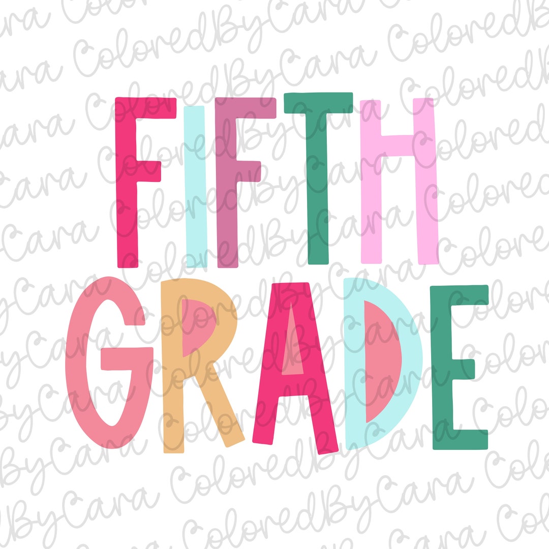 Fifth Grade PNG/ Back to School Png/ Elementary Png/ School Png/ School ...