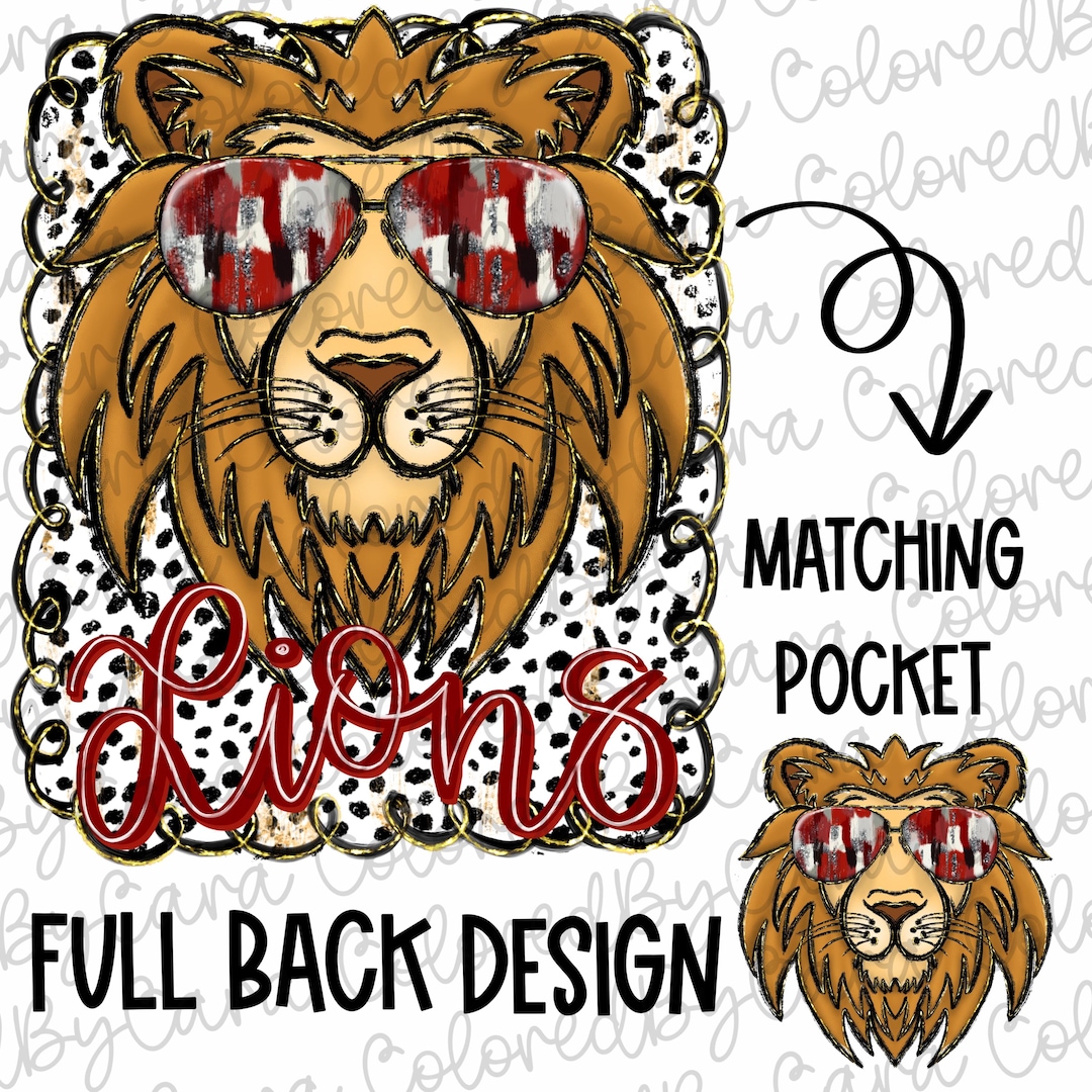 Lions Preppy Mascot Coquette Png Girls Preppy Lions Design Dtf Red and ...