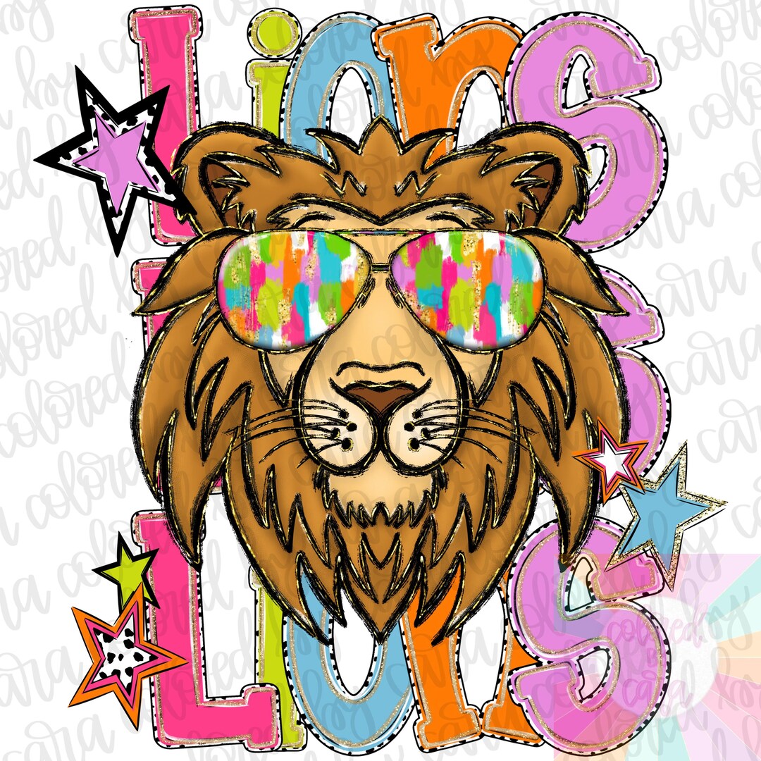 Preppy Neon Lions Preppy Mascot Coquette Png Girls Preppy Lions Design ...