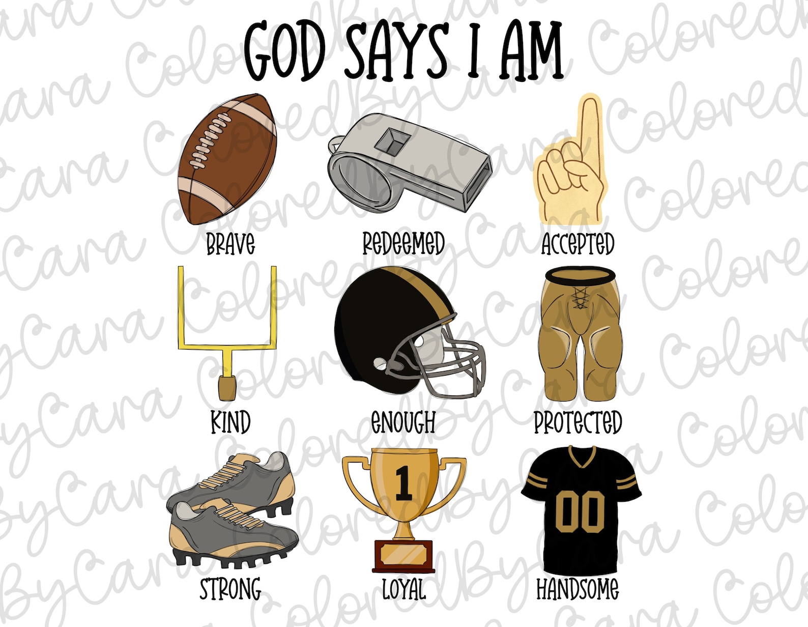God Says I Am Football Png/ Youth Football Png/ Football Sublimation ...