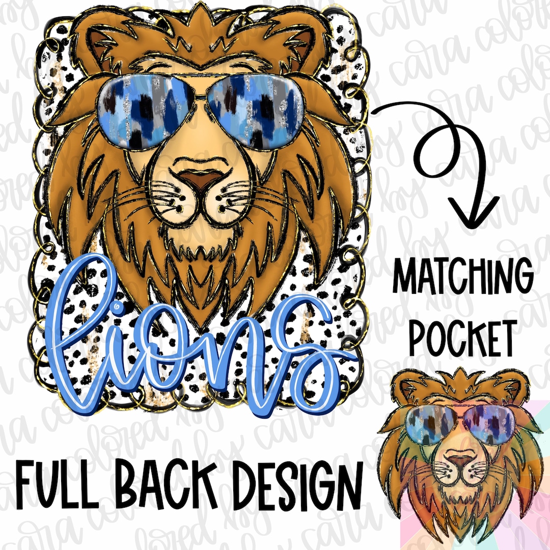 Lions Preppy Mascot Coquette Png Girls Preppy Lions Design Dtf Blue and ...