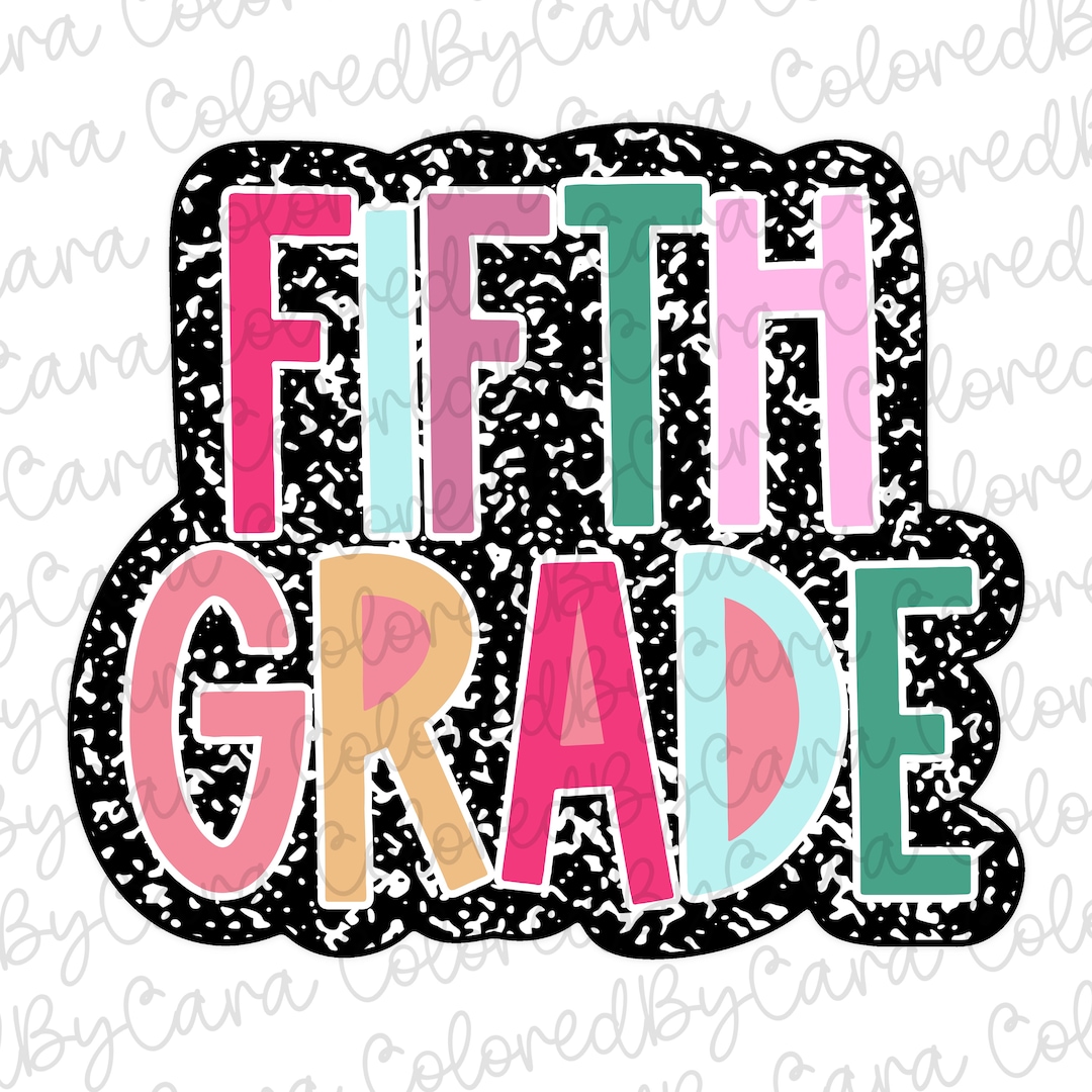 Fifth Grade PNG/ Back to School Png/ Elementary Png/ School Png/ School ...