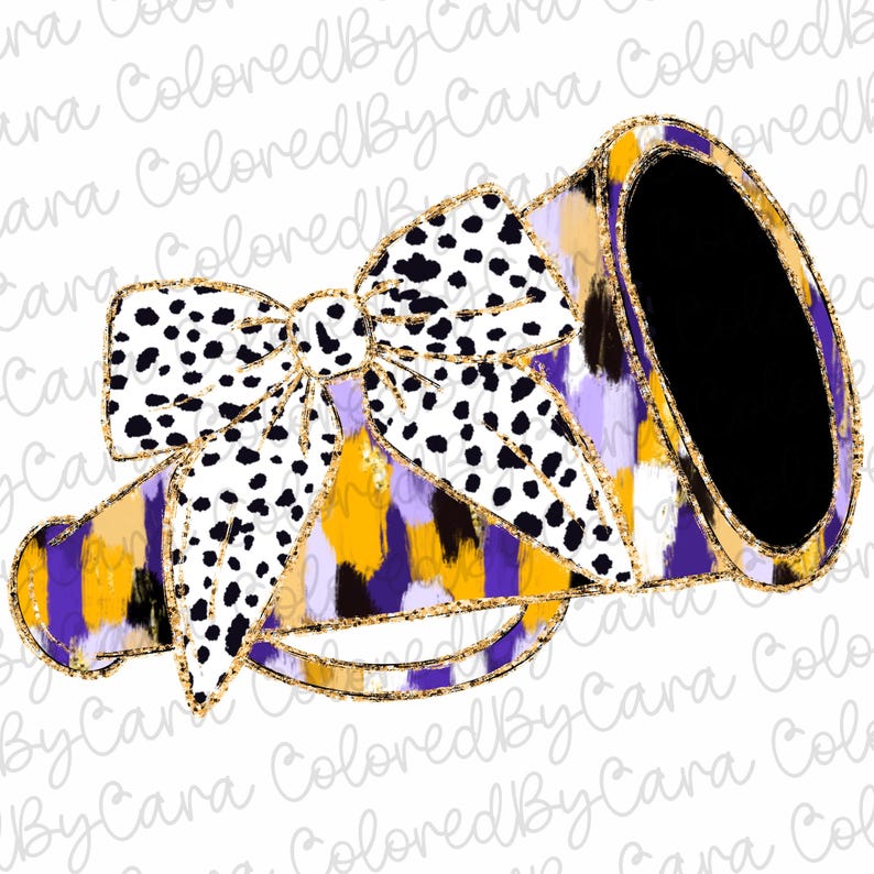 Coquette Cheer Gold Glitter Megaphone Png Girls Fall Football Design ...