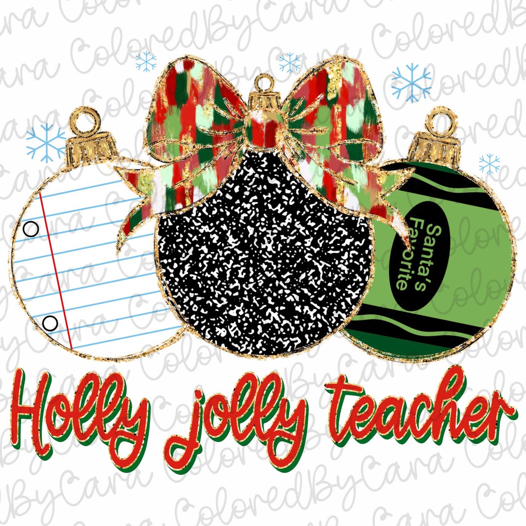 Coquette Teacher Glitter Christmas Ornament Png Christmas Design Dtf ...