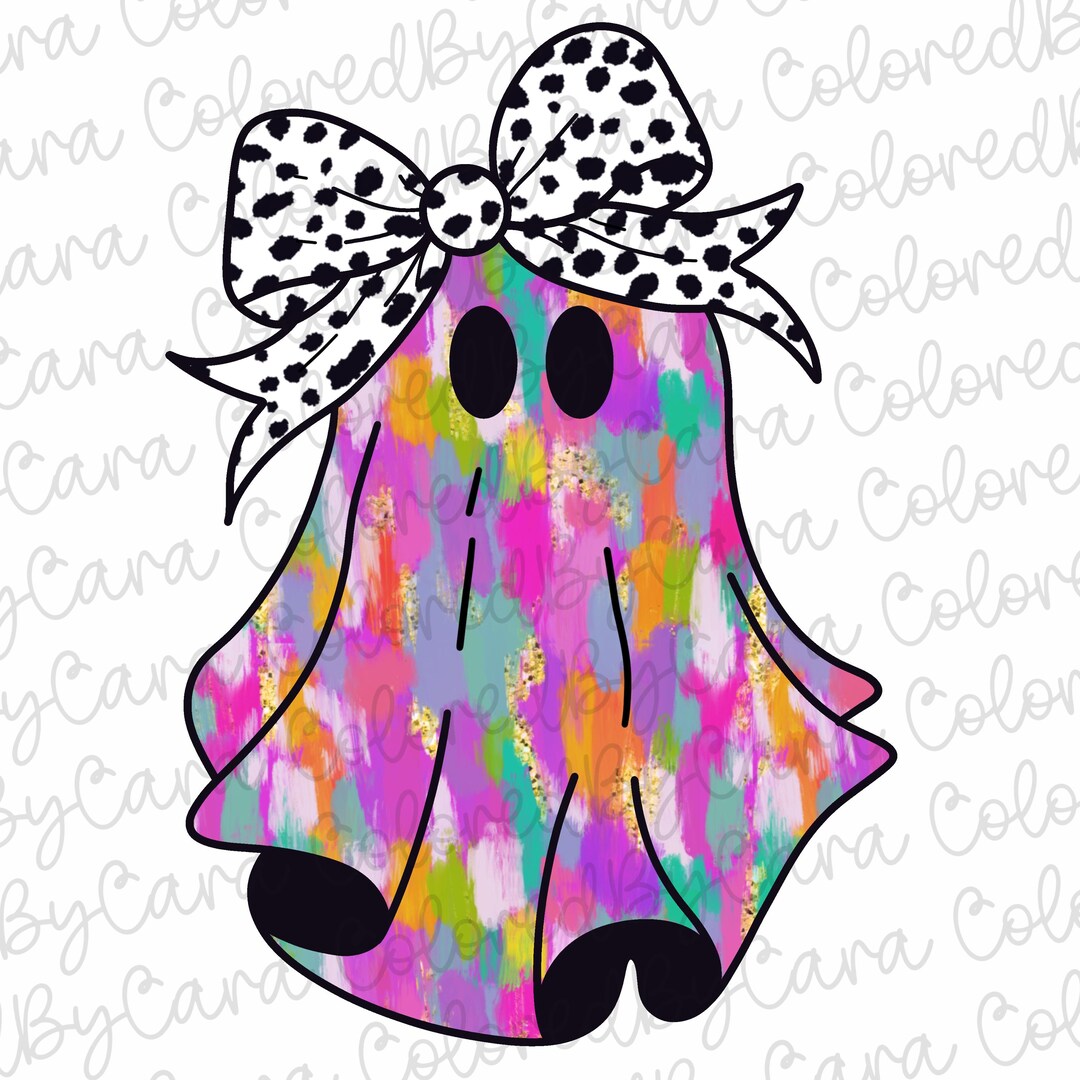 Colorful Coquette Ghost Png Girls Halloween Design Dtf Halloween Girls ...