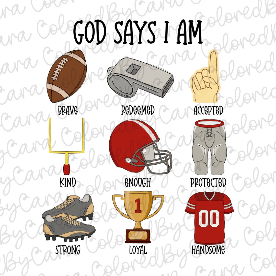 God Says I Am Footballpng/ Youth Football Png/ Football Sublimation ...