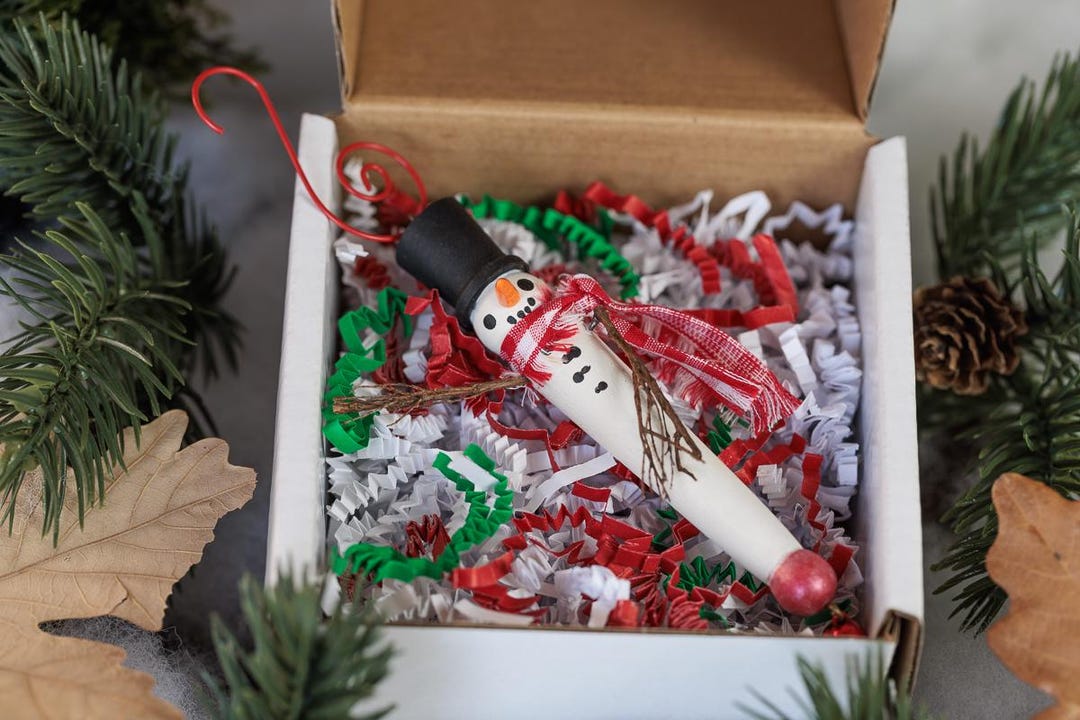 Mini Icicle Snowman Christmas Holiday Ornament - "mr. Red" (small) - Etsy