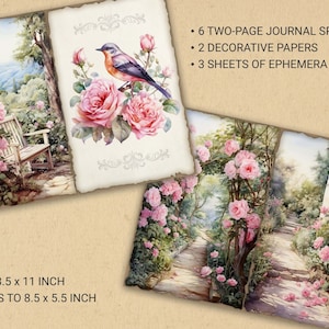 Pink Rose Junk Journal Kit Ephemera Rose Junk Journal Printable Pink ...