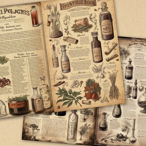 Mystic Potion Junk Journal Pages Witch Apothecary Junk Journal ...