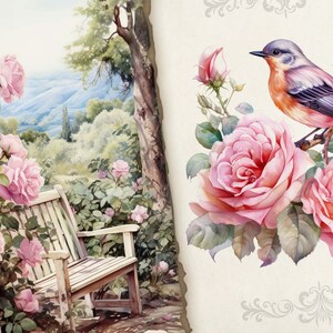 Pink Rose Junk Journal Kit Ephemera Rose Junk Journal Printable Pink ...