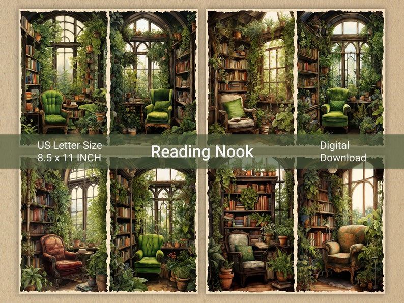 Cozy Book Nook, Reading Junk Journal Pages, Vintage Book Junk Journal ...