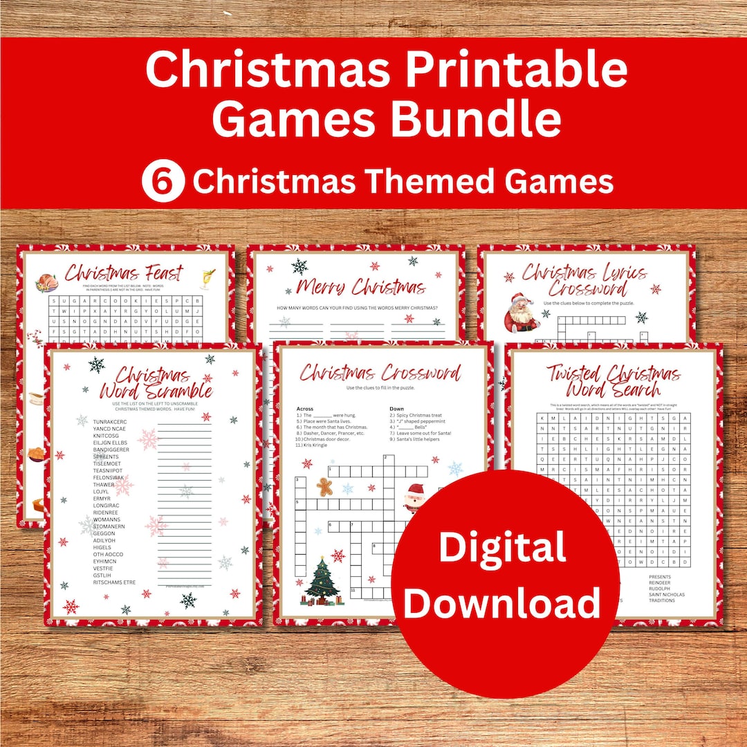 Christmas Printable Games | Christmas Word Games | Christmas Games ...