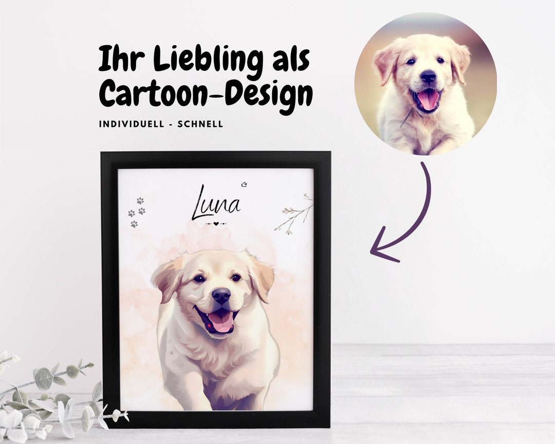 Custom Cartoon Design of Your Pet - Etsy