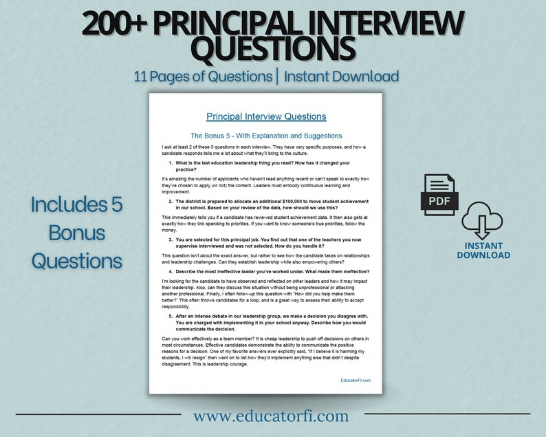 Ultimate School Principal Job Interview Question Bank - Over 200 ...