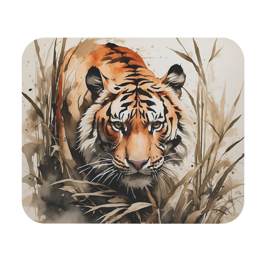Majestic Tiger in Tall Grass Mouse Pad Wildlife-inspired Desk Decor 1/ ...