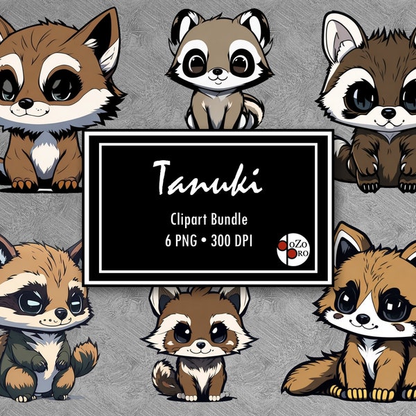 Anime Tanuki Clipart - Etsy