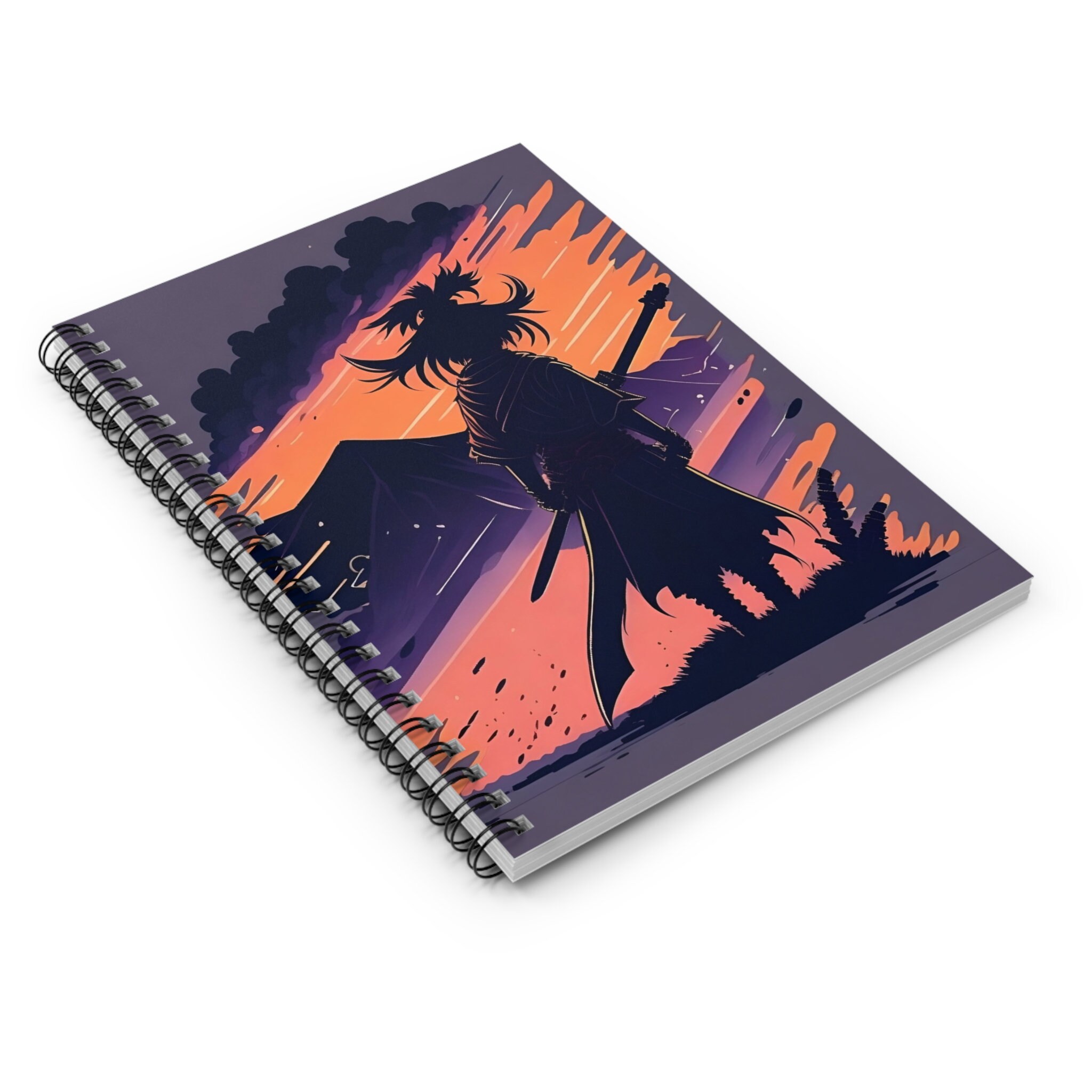 Samurai Sunset Journal Anime Inspired Spiral Notebook - Etsy
